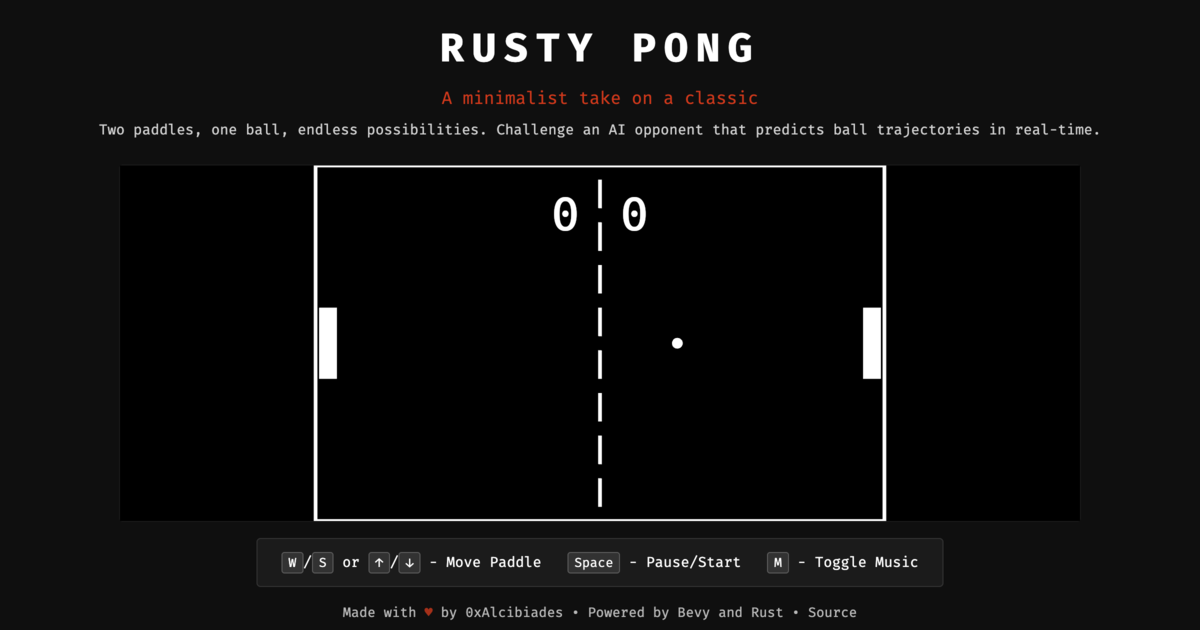 Rusty Pong - A minimalist take on a classic